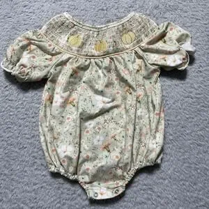 Abby & Evie | Bottoms | Abby Evie Baby Girl Smocked Pumpkin Floral ...